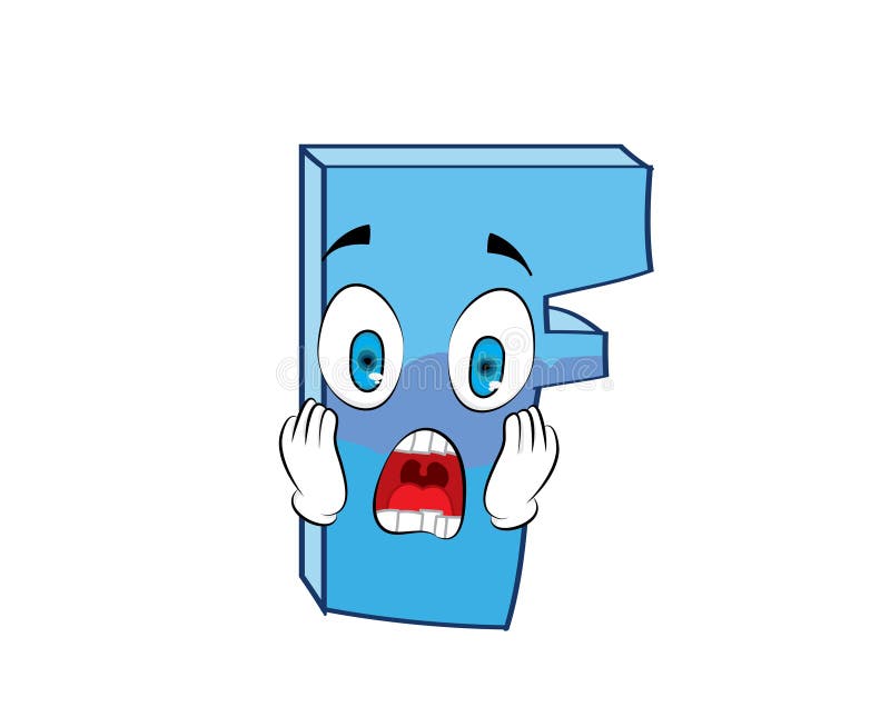 Scared Illustration of Blue F Letter Stock Illustration - Illustration ...