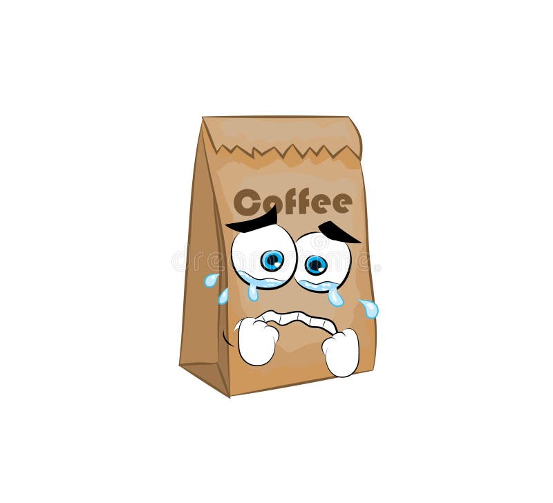 Crying Coffee Vending Machine in a Karakter Stock Vector - Illustration ...