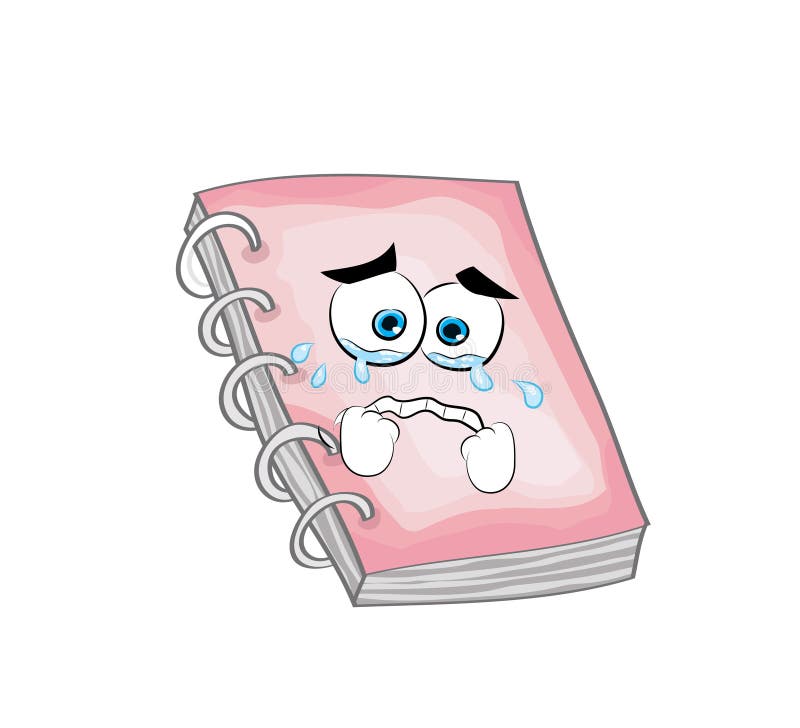 Crying Cartoon Illustration of Note Book Stock Illustration ...