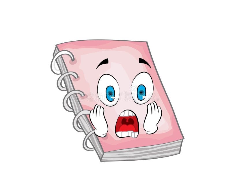 Sad Cartoon Illustration of Note Book Stock Illustration - Illustration ...