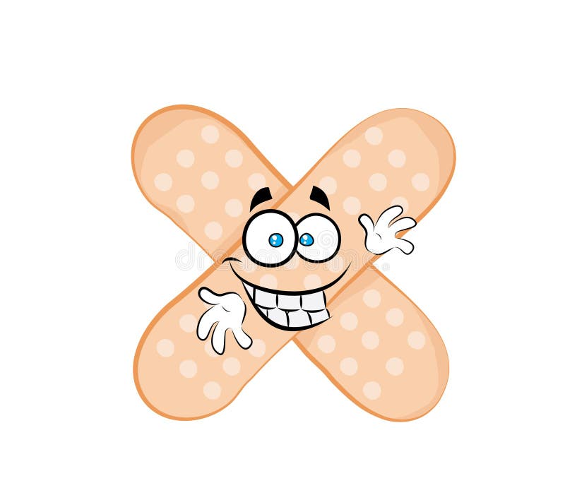 Happy Cartoon Illustration of Medical Plaster Stock Illustration ...