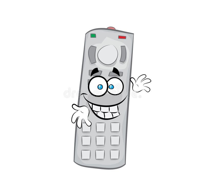 Happy Cartoon Illustration of TV Remote Control Stock Illustration ...