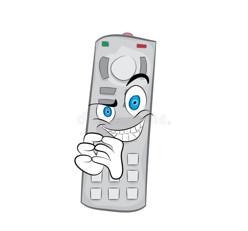Evil Cartoon Illustration of TV Remote Control Stock Illustration ...