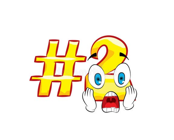 Scared Illustration of Number 2 Stock Illustration - Illustration of ...