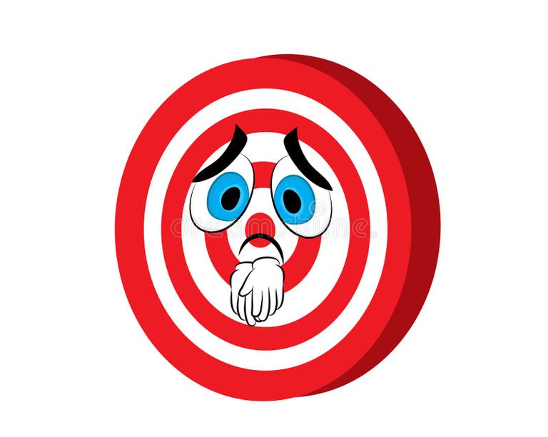Sad Cartoon Illustration of Dart Target Stock Illustration ...