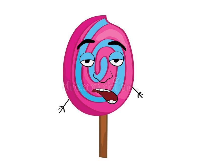 Dumb Looking Illustration of Bubble Gum Flavour Ice Cream Stock ...