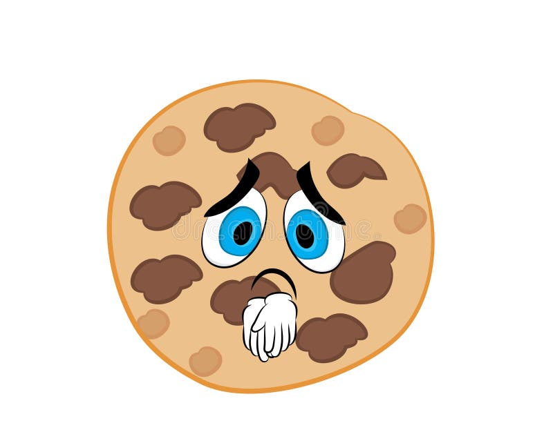 Sad Cartoon Illustration of Chocolate Cookie Stock Illustration ...