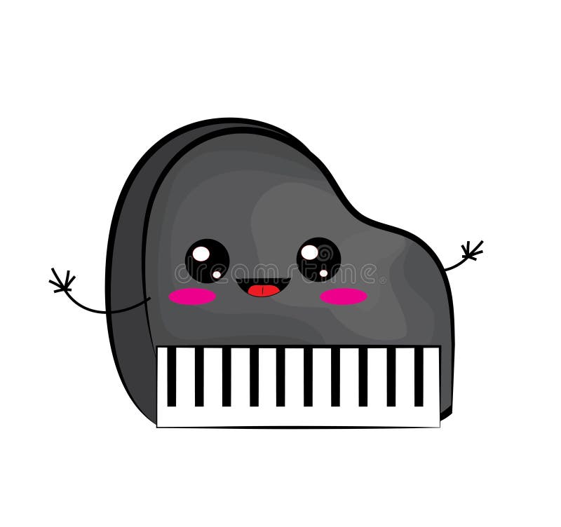 Cute Cartoon Illustration of Piano Keys Stock Illustration ...