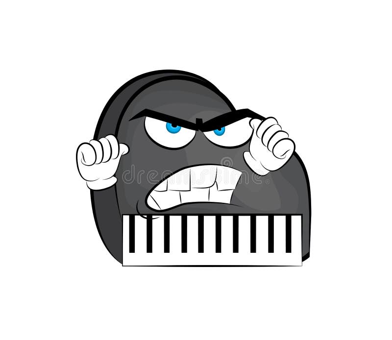 Angry Piano Mascot Cartoon Style Stock Vector - Illustration of drawing ...