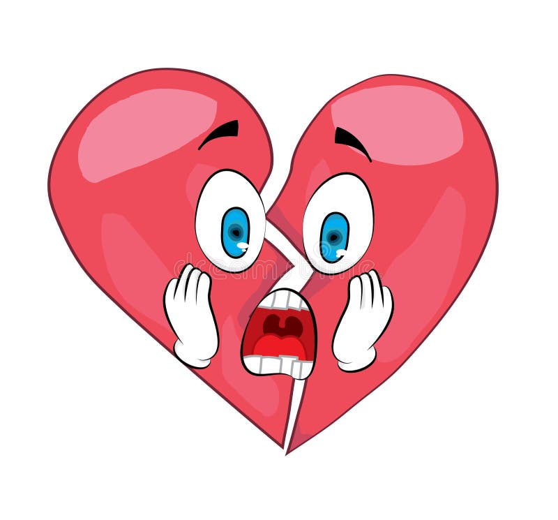 Shocked Heart Face Character Emoji Flat Icon Stock Vector ...