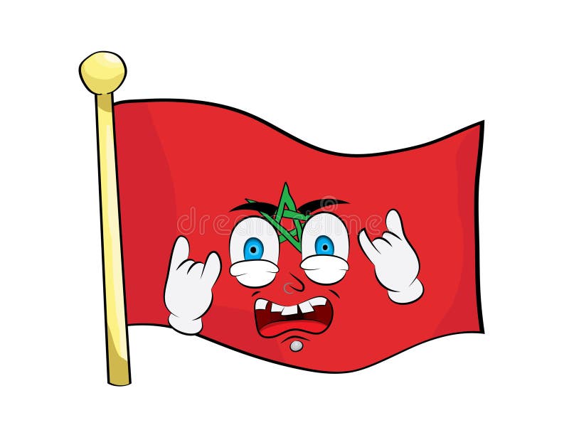 Punk Cartoon Illustration of Morocco Flag Stock Illustration ...