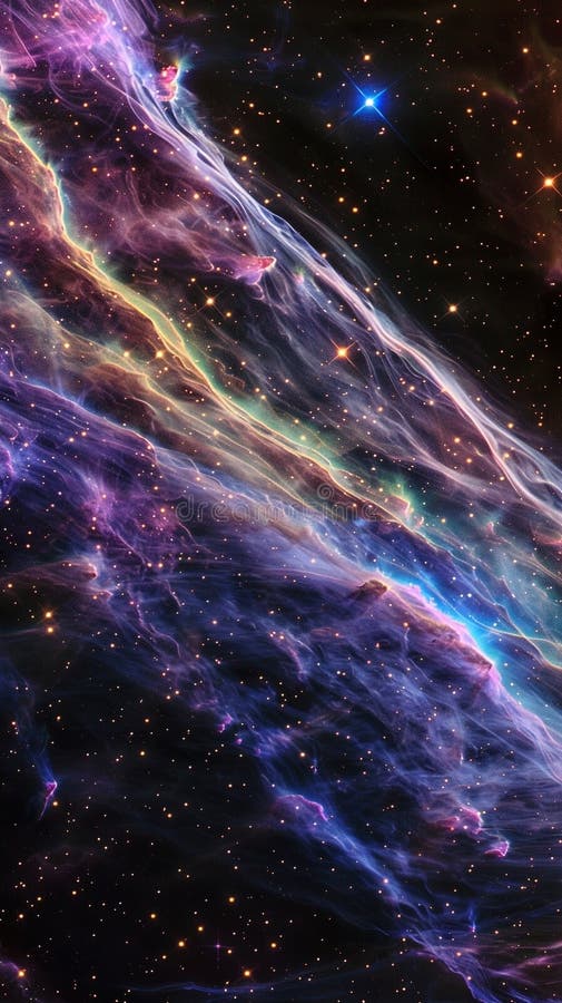 Veil Nebula Reveals Delicate Gas Filaments Stock Illustration ...