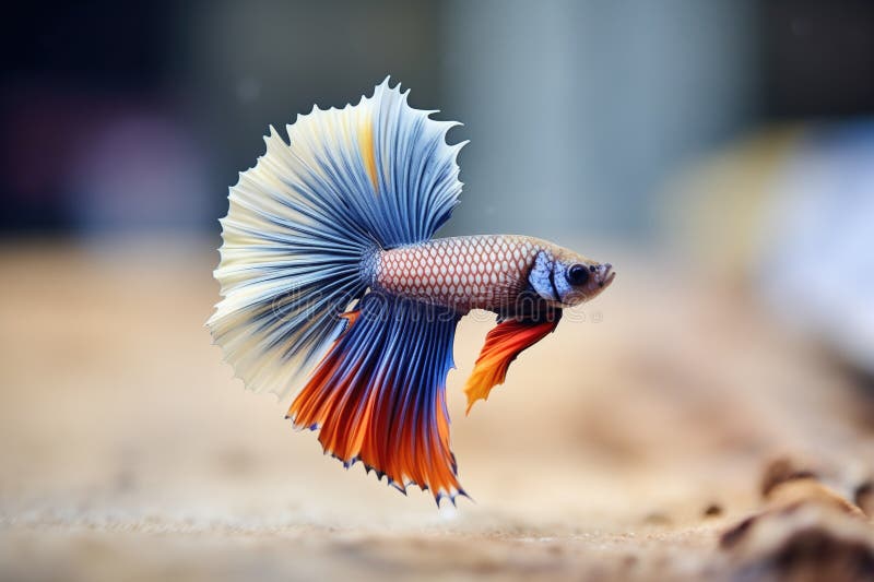 Veil Tail Betta Showing Off Gills in a Planted Tank Stock Photo - Image ...