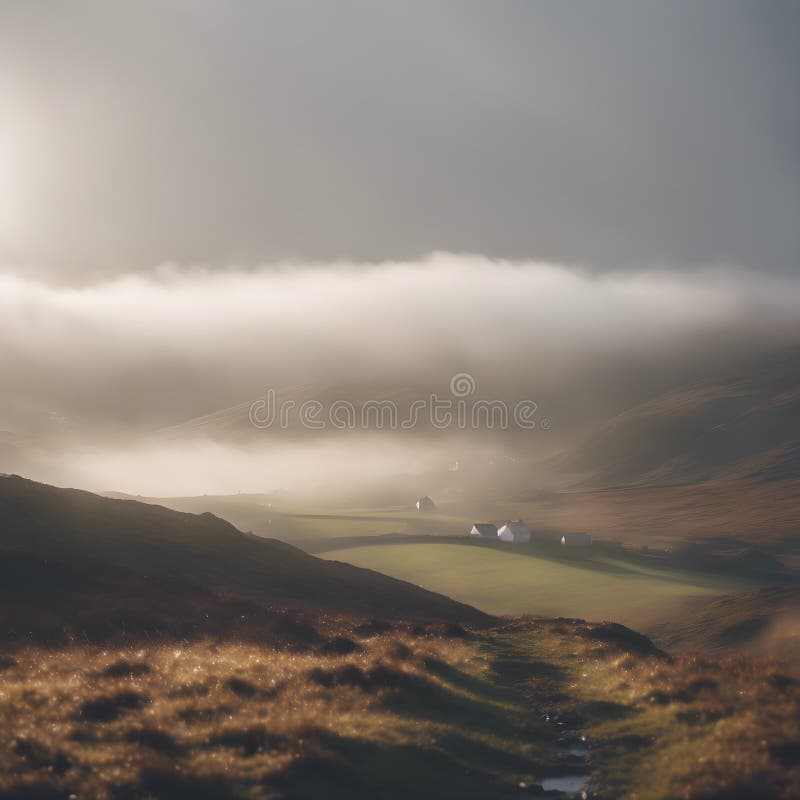 Veiled Beauty: Early Morning in the Scottish Highlands Stock ...