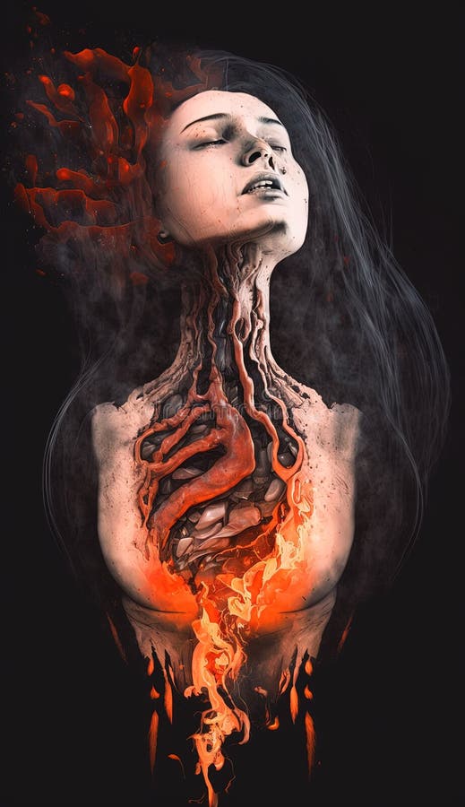 Veiled in Darkness: AI Generated Illustration of the Enigmatic Female ...