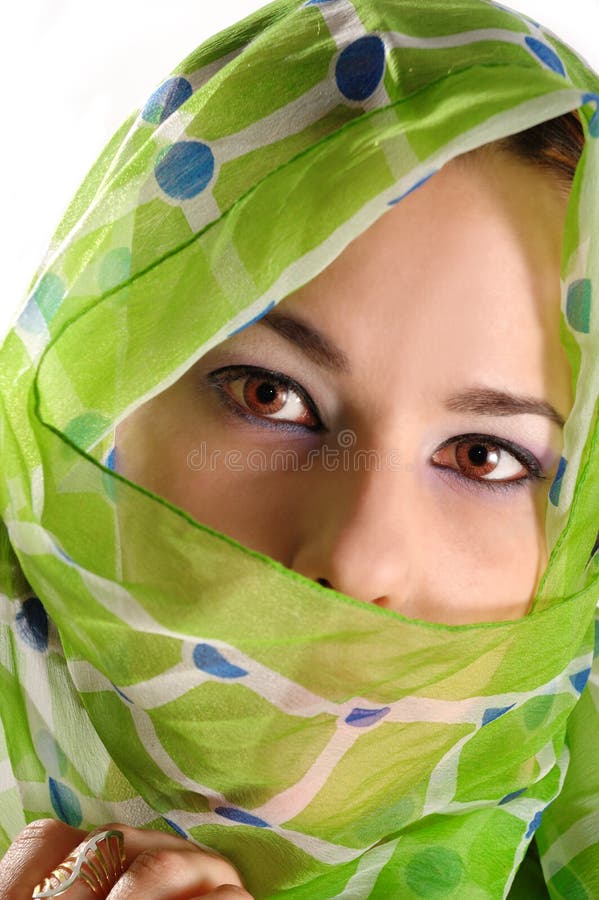 Veiled Woman with Intense Look Stock Photo - Image of girl, charming ...