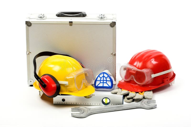 Veiligheid stock afbeelding. Image of uitrusting, handschoen - 14022649