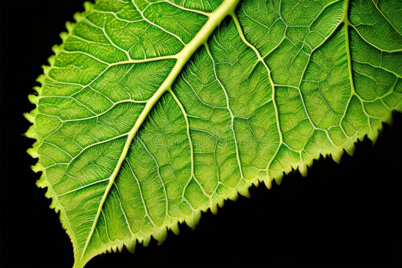 Vein Structure of a Leaf a Magnified View of a Leafs Intricate V Stock ...