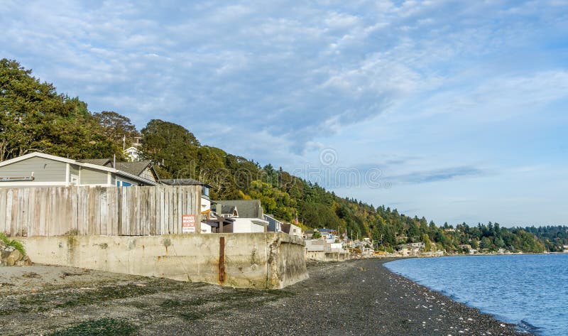 Three Tree Point Landscape 2 Stock Image - Image of tide, shoreline ...