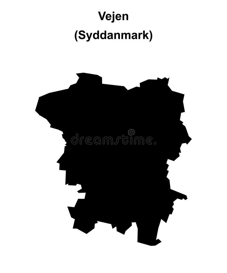 Vejen outline map stock illustration. Illustration of municipality ...