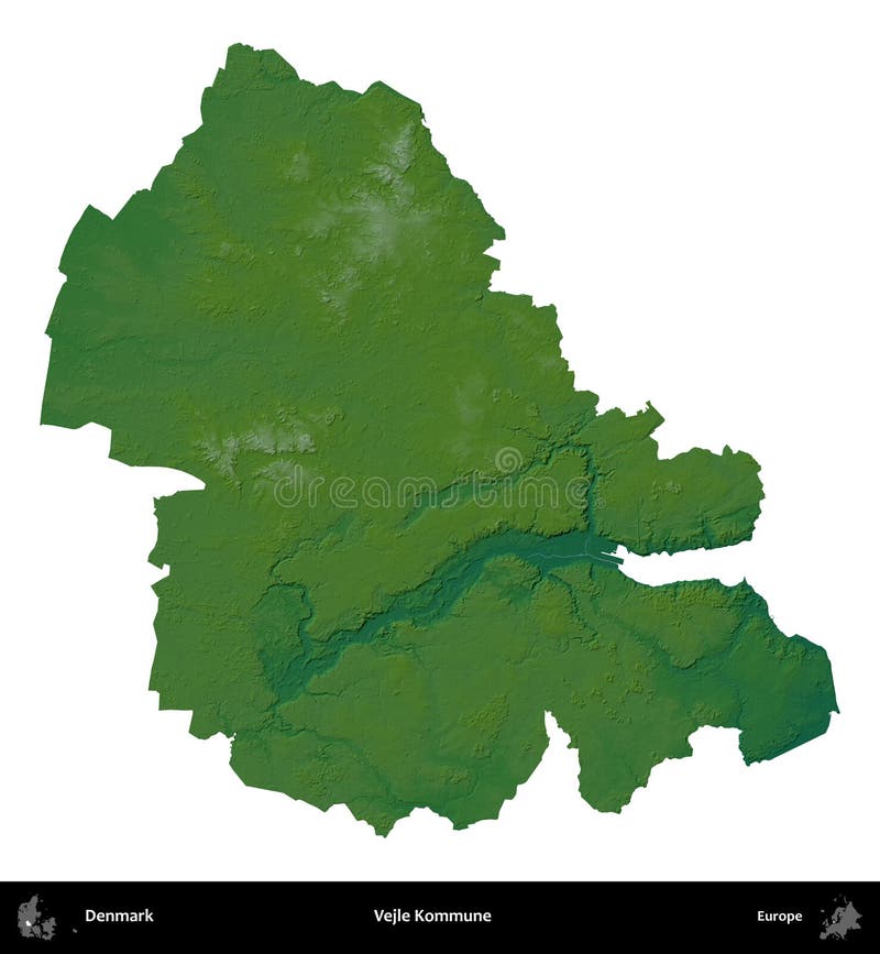 Vejle Kommune, Denmark, Isolated on White. Physical Stock Illustration ...