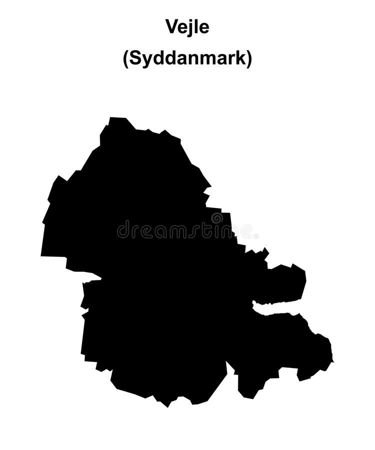 Vejle outline map stock illustration. Illustration of blank - 371641139