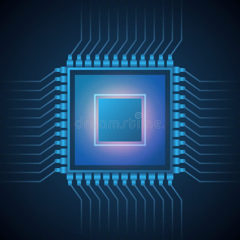 Vektor-Computer CPU-Prozessorsystemchip Abstrakter Datenfluss in ...