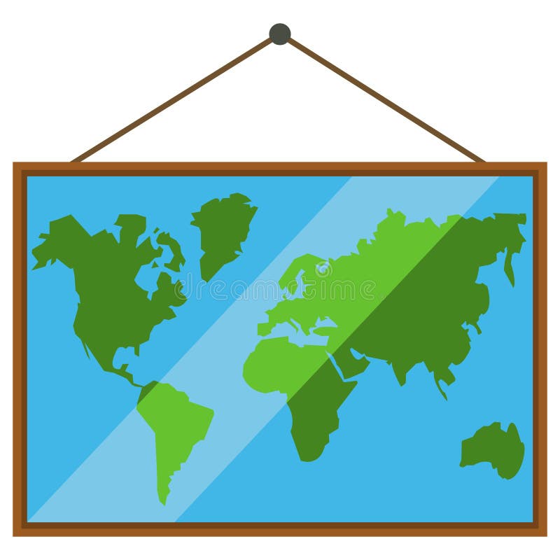 Vektor-Ikone - Schullandkarte Vektor Abbildung - Illustration von land ...