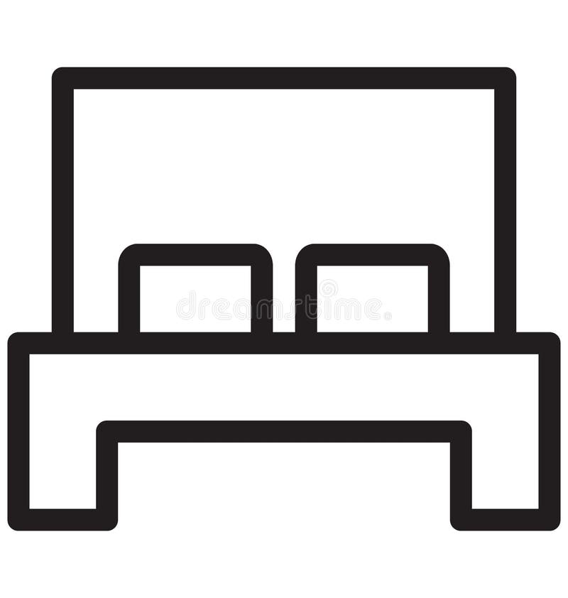 Vektor-Illustration Der Bett-einzelnen Zeile Vektor Abbildung ...