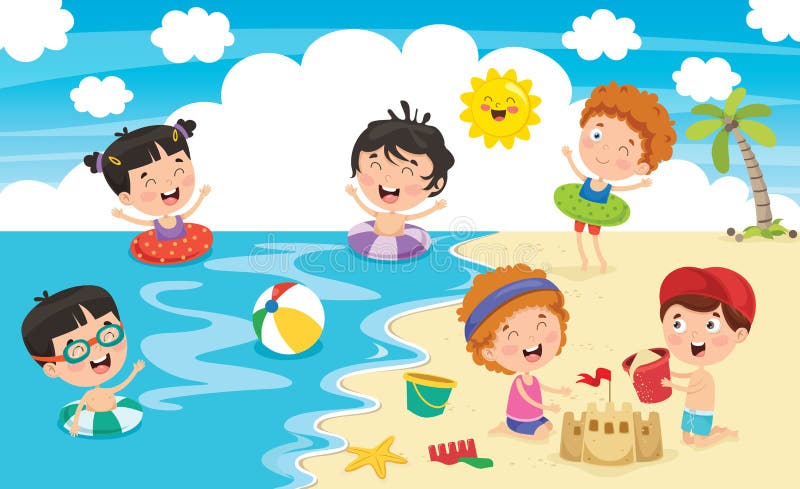 Vektor-Illustration Von Sommer-Kindern Vektor Abbildung - Illustration ...