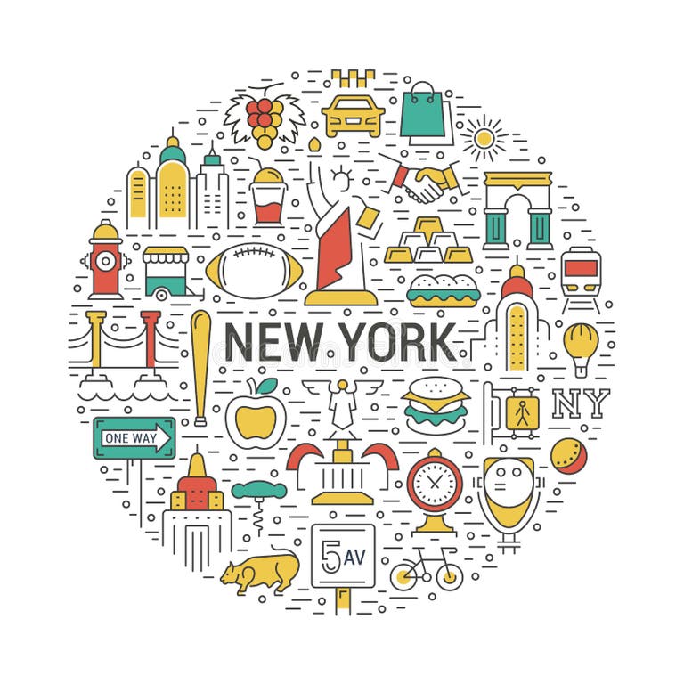 Vektor-Netz-Fahne Oder Emblem New York Stock Abbildung - Illustration ...