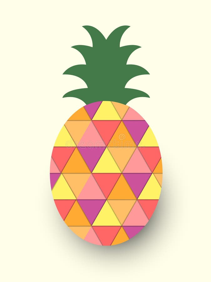 Vektor Retro-, Flache Design-Polygon-Ananas-Illustration Vektor ...