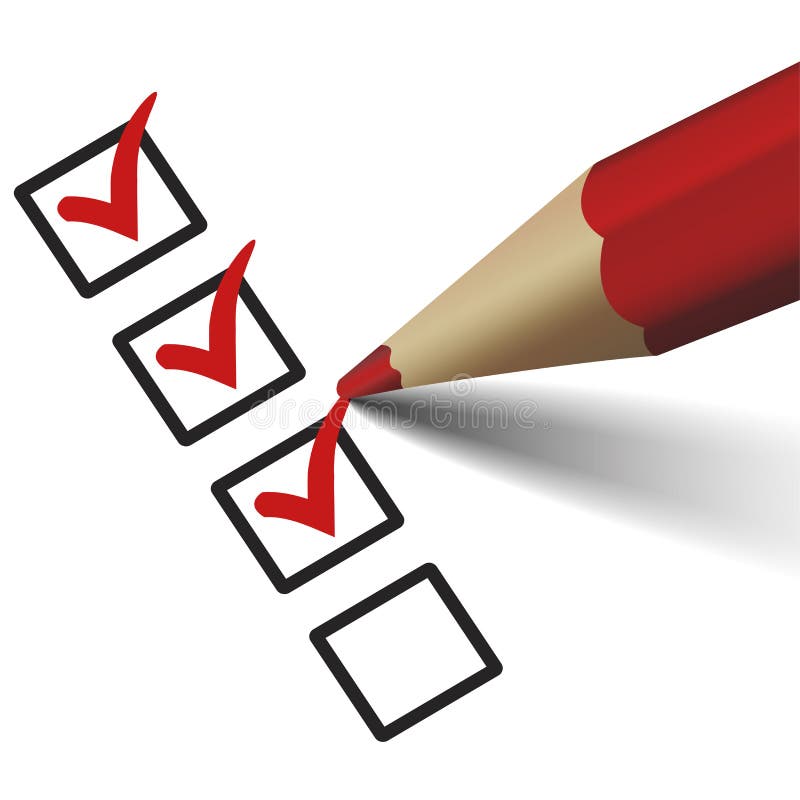 Vektor-Rot-Check-Liste stock abbildung. Illustration von antwort - 44421370