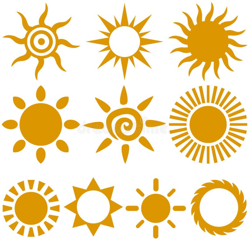 Vektor Sun vektor abbildung. Illustration von ikone, einstellen - 32135042