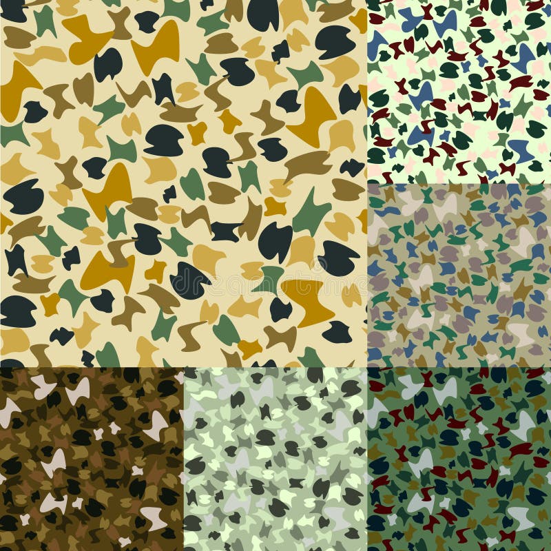 Vektor-Tarnung in 6 Farben - Illustration Vektor Abbildung ...