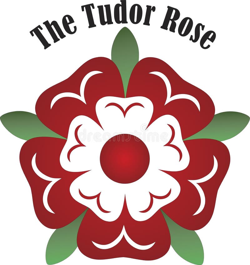 Tudor Dynasty Rose-â€ „schattierte Illustration â€ „englisches Symbol ...