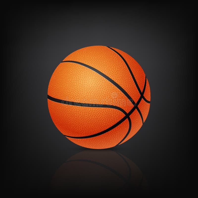 Realistische Basketball-Illustration Mit Schwarzem Hintergrund Vektor ...