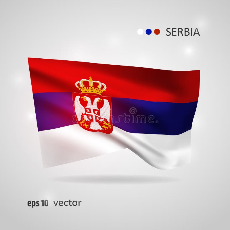 Vektorflagge von Serbien vektor abbildung. Illustration von fahne ...