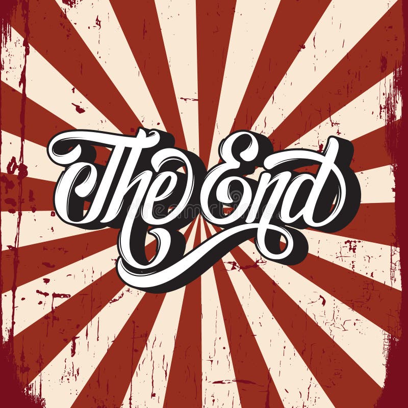 Vektorhand Gezeichnet, ` Beschriftend, Das Ende ` Vektor Abbildung ...