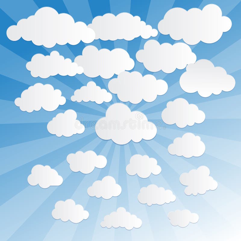 Vektorillustration Av Molnsamlingen Vektor Illustrationer ...