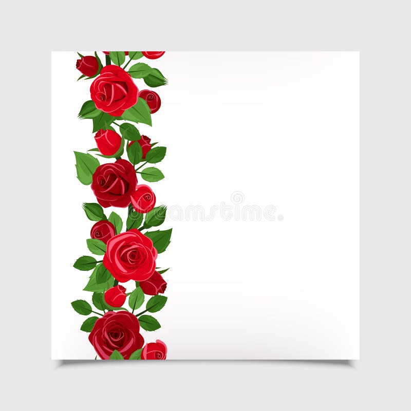 Vektorkarte Mit Roten Rosen Eps-10 Vektor Abbildung - Illustration von ...