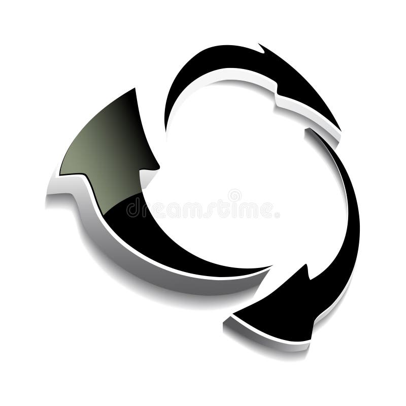 Runder Pfeil 3d. vektor abbildung. Illustration von blau - 13835406