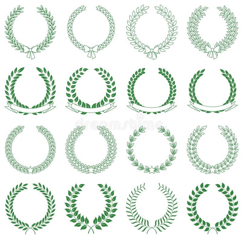 Vektorsamling: Lagerkransar Vektor Illustrationer - Illustration av ...
