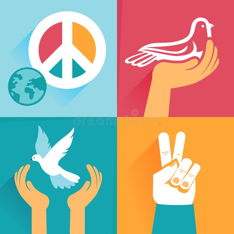 Set Friedenssymbole vektor abbildung. Illustration von frieden - 41403467