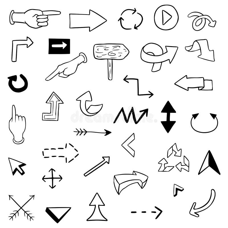 Set Handgemalter Figuren, Pfeile Und Symbole Vektor Abbildung ...