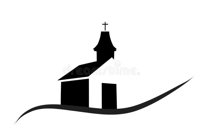 Vektorschattenbild Einer Kirche Stock Abbildung - Illustration von ...