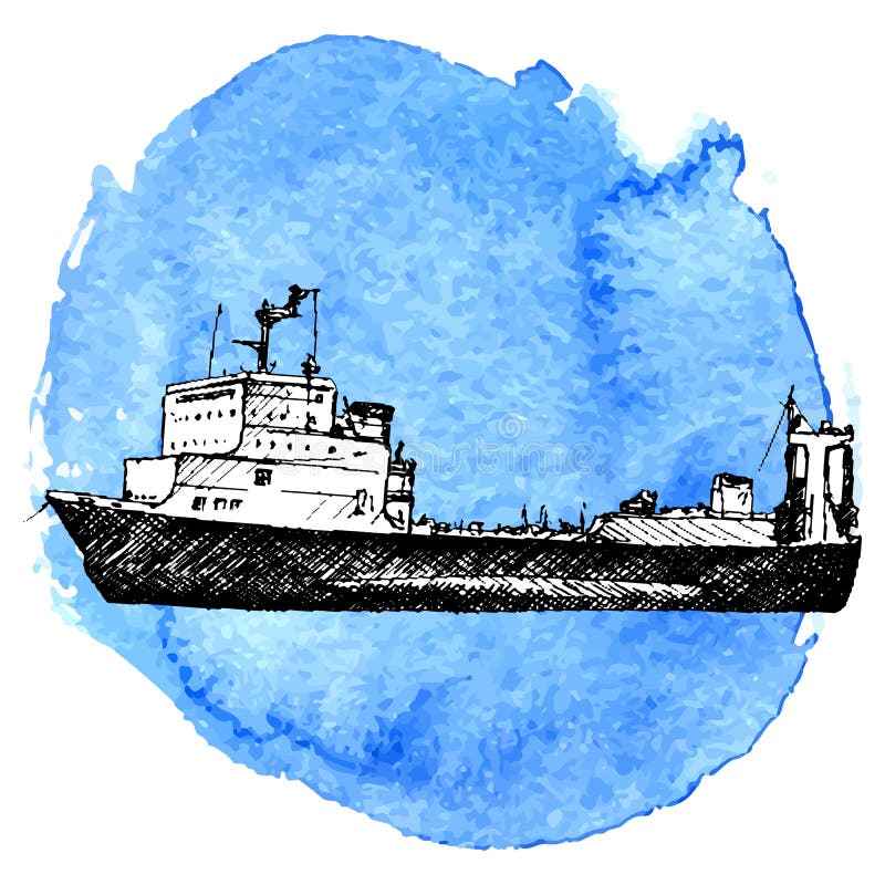 Vektorskizze des Schiffs vektor abbildung. Illustration von graphik ...