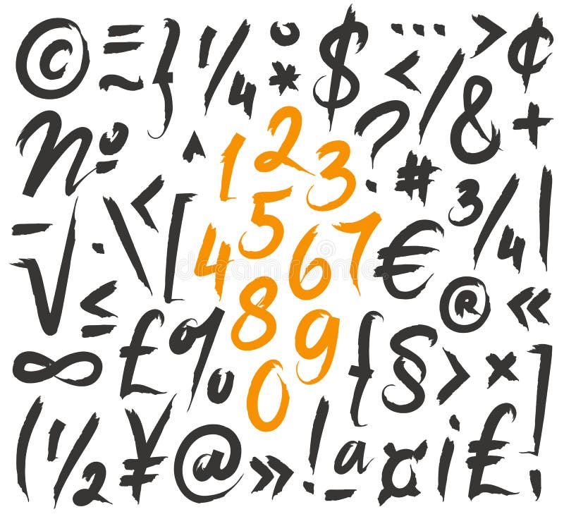 Vektorzahlen, Interpunktion, Symbole Vektor Abbildung - Illustration ...