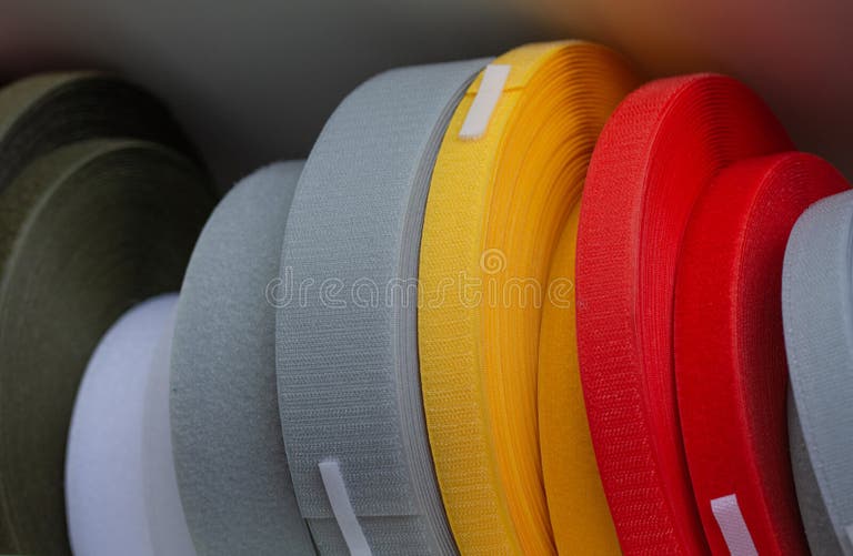 Velcro Tape Multi-colored, Different Widths Stock Image - Image of grey ...