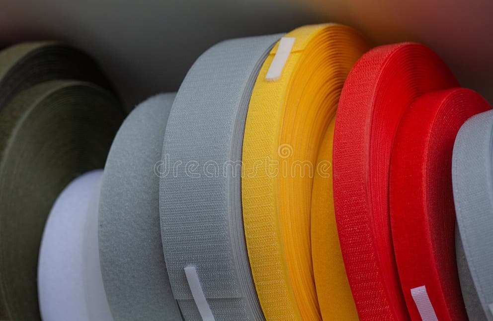 Velcro Tape Multi-colored, Different Widths Stock Image - Image of grey ...